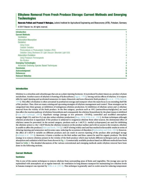 Ethylene Removal Produce Storage | FN NANO